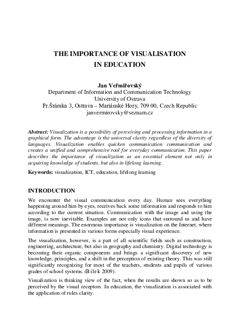 (PDF) The Importance of Visualisation in Education