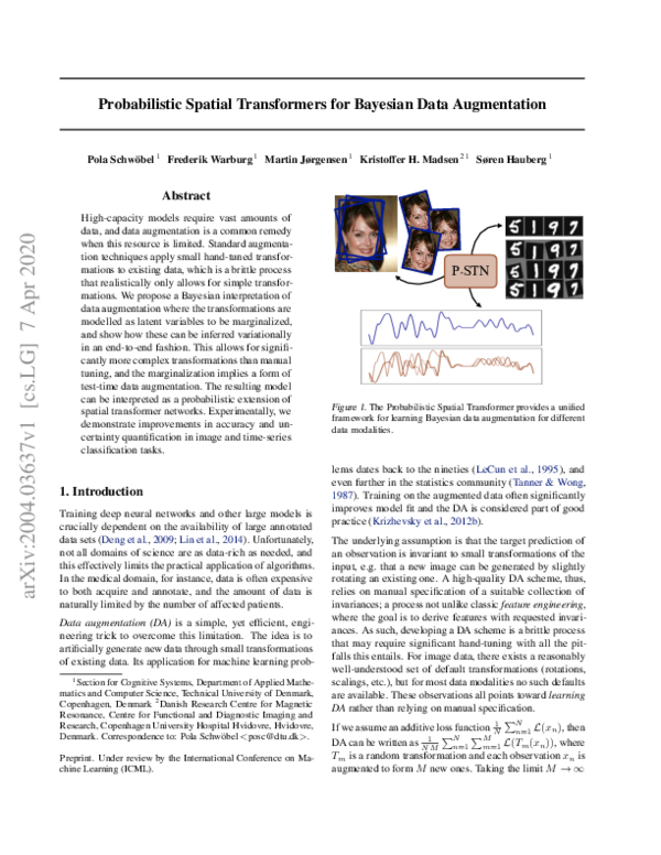 (PDF) Probabilistic Spatial Transformers for Bayesian Data Augmentation