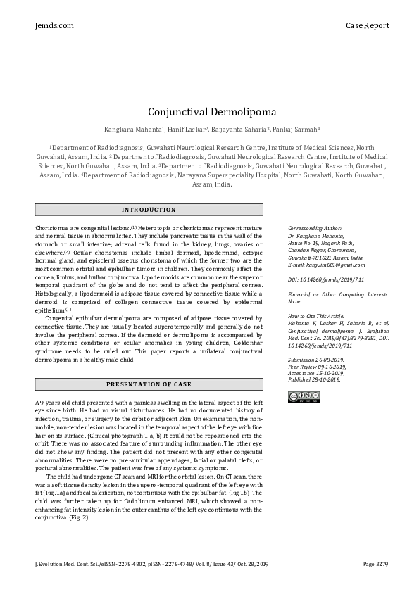 (PDF) Conjunctival Dermolipoma