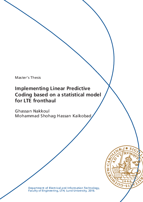 Pdf Implementing Linear Predictive Coding Based On A Statistical Model For Lte Fronthaul