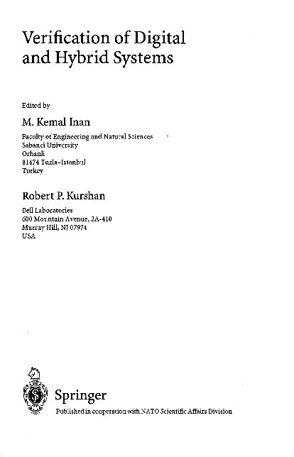Pdf Verification Of Digital And Hybrid Systems