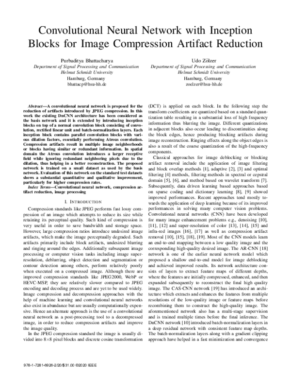 Pdf Convolutional Neural Network With Inception Blocks For Image
