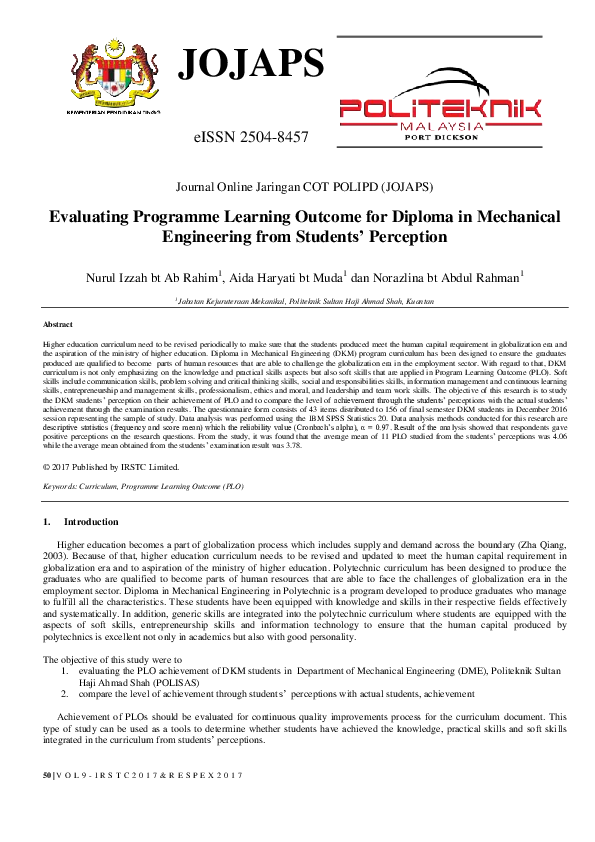 (PDF) Jaringan COT POLIPD ( JOJAPS ) Evaluating Programme Learning ...