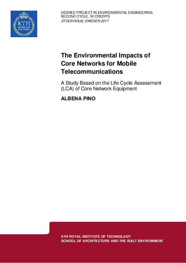 (PDF) The Environmental Impacts of Core Networks for Mobile ...