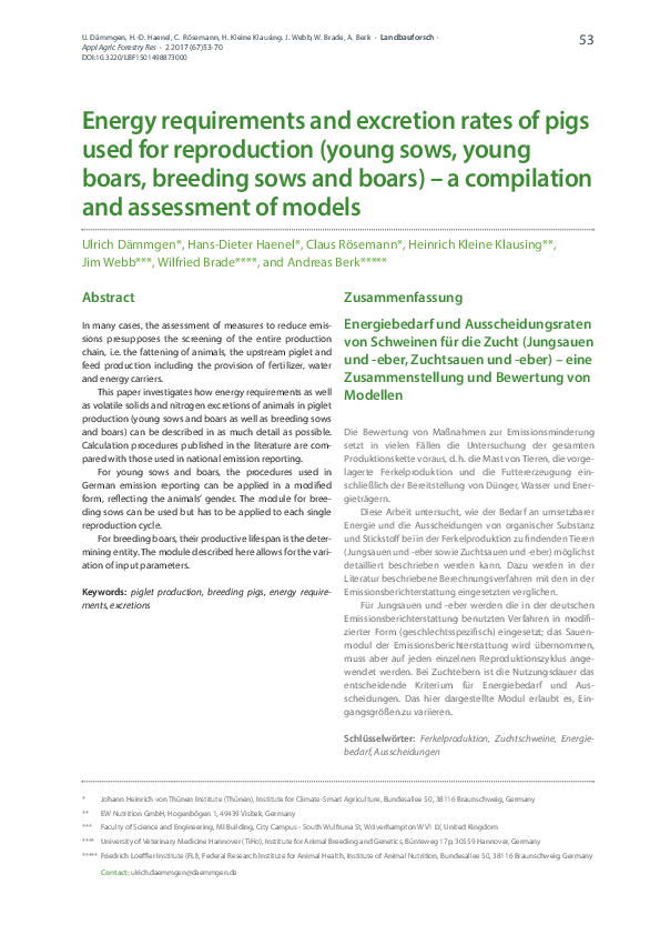 (PDF) Energy requirements and excretion rates of pigs used for ...