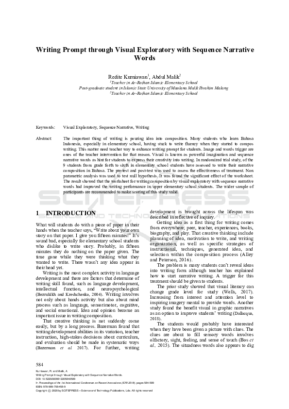 (PDF) Writing Prompt through Visual Exploratory with Sequence Narrative ...