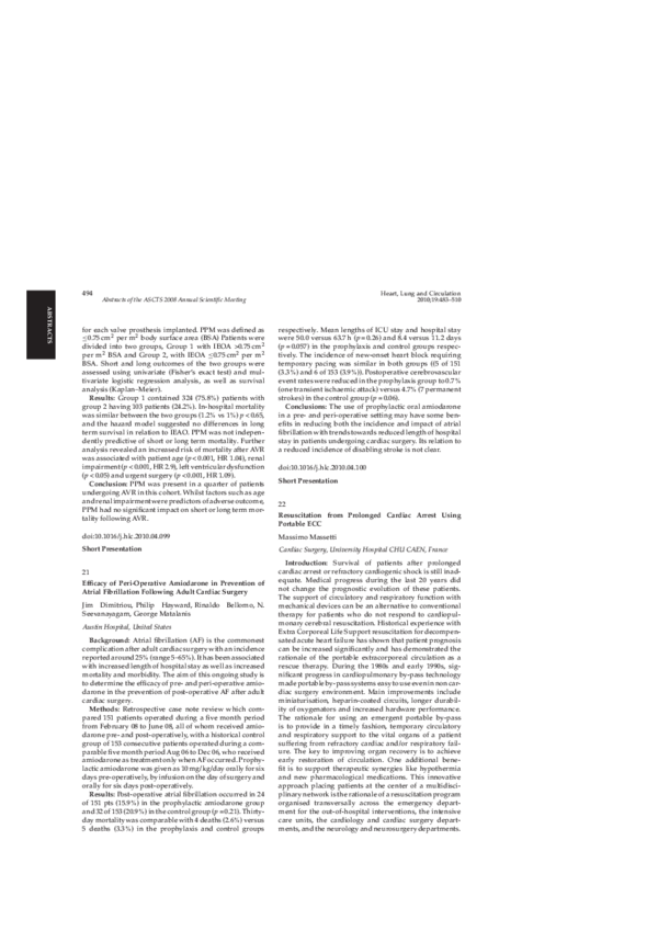 (PDF) Resuscitation from Prolonged Cardiac Arrest Using Portable ECC ...