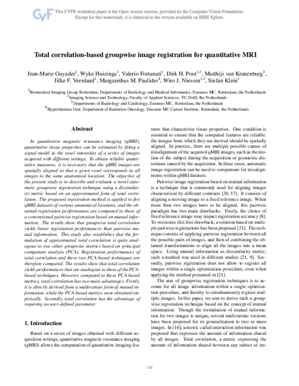 (PDF) Total Correlation-Based Groupwise Image Registration for Quantitative MRI
