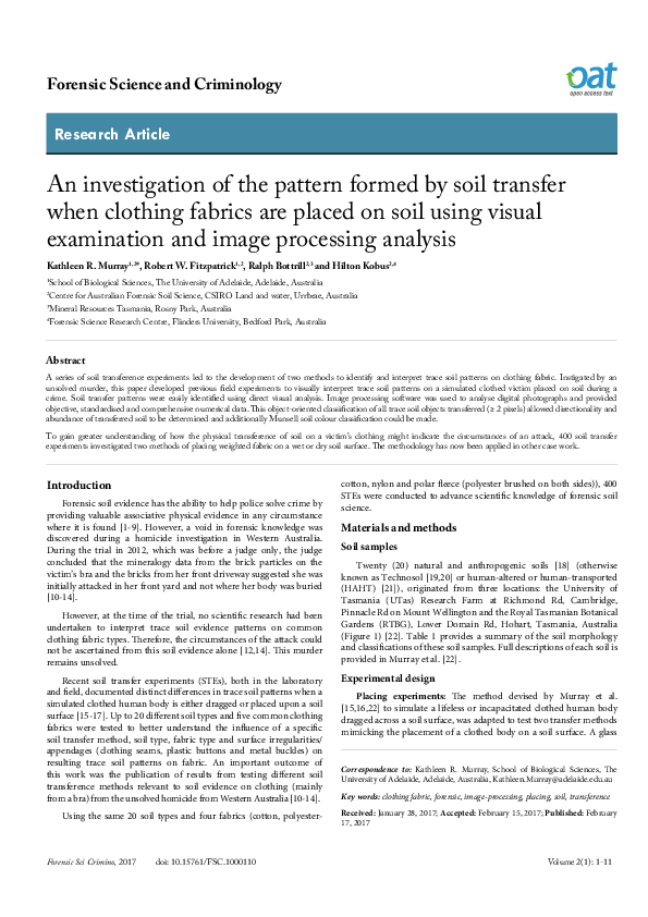 (PDF) An investigation of the pattern formed by soil transfer when ...