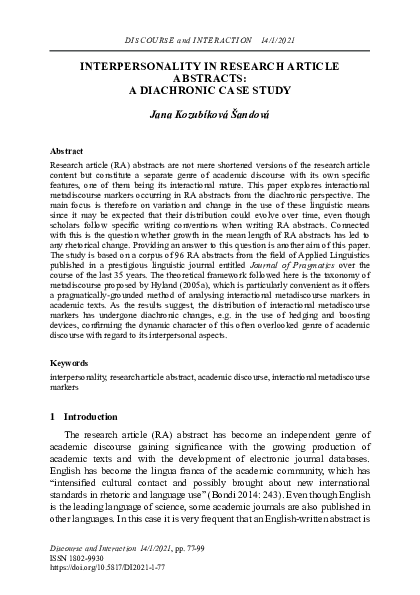 (PDF) A Diachronic Case Study