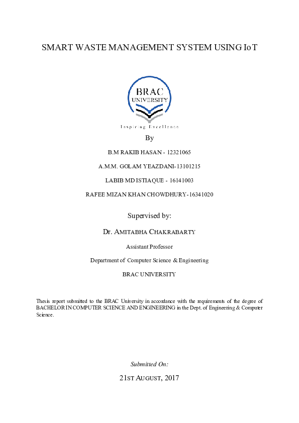 (PDF) Smart Waste Management System using IoT