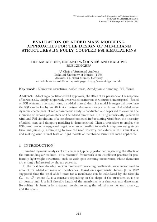 (PDF) Evaluation of added mass modeling approaches for the design of ...