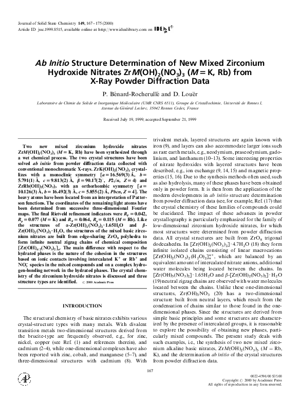 (PDF) Ab Initio Structure Determination of New Mixed Zirconium ...