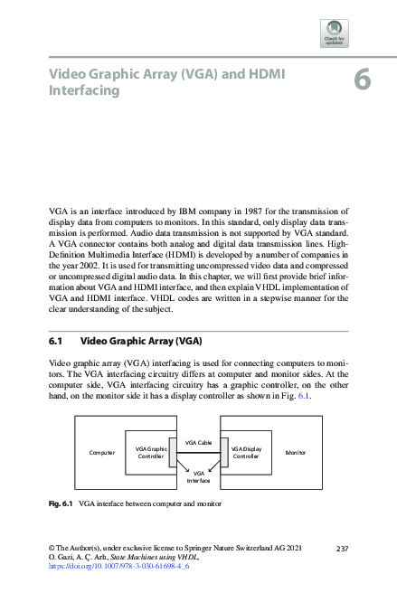 (PDF) Video Graphic Array (VGA) and HDMI Interfacing