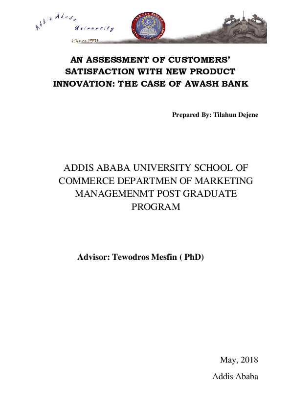 (PDF) Addis Ababa University School of Commerce Departmen of Marketing ...