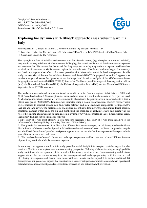 (PDF) Exploring fire dynamics with BFAST approach: case studies in ...