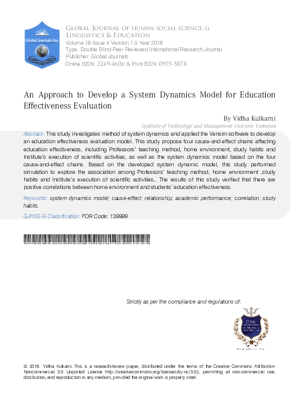 (PDF) An Approach to Develop a System Dynamics Model for Education ...