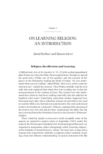 (PDF) On Learning Religion: An Introduction
