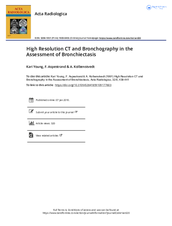 (PDF) High Resolution CT and Bronchography in the Assessment of ...