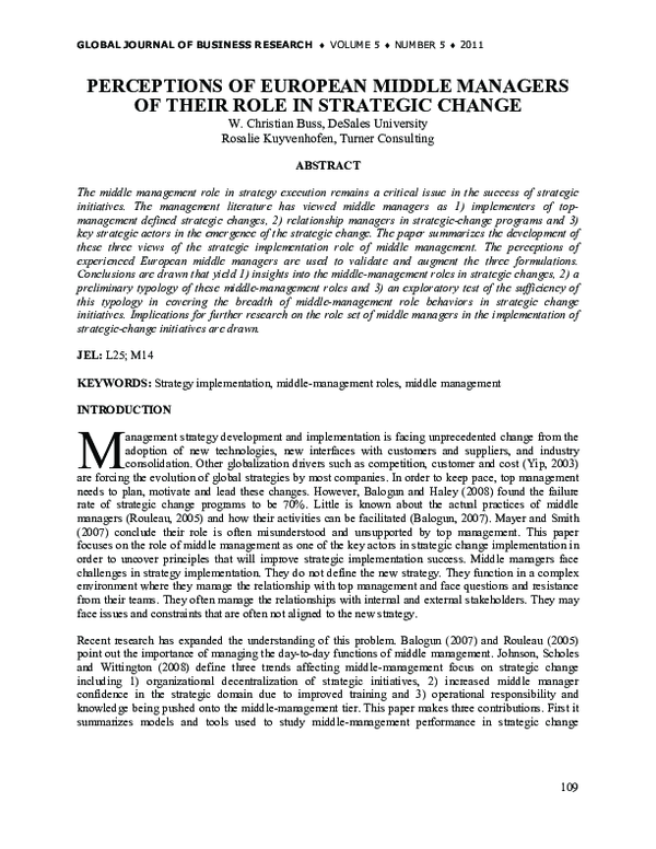 (PDF) Perceptions of European Middle Managers of Their Role in ...