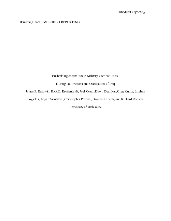 (PDF) Embedded Reporting 1 Running Head : EMBEDDED REPORTING Embedding ...