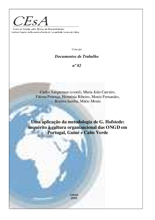(PDF) Uma aplicação da metodologia de G. Hofstede : inquérito à cultura ...