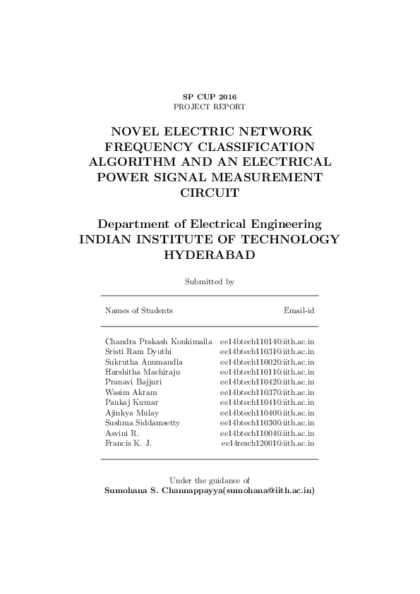 (PDF) NOVEL ELECTRIC NETWORK FREQUENCY CLASSIFICATION ALGORITHM AND AN ...