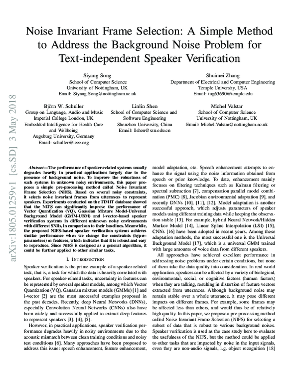 (PDF) Noise Invariant Frame Selection: A Simple Method to Address the ...