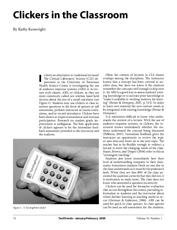 (PDF) Clickers in the classroom