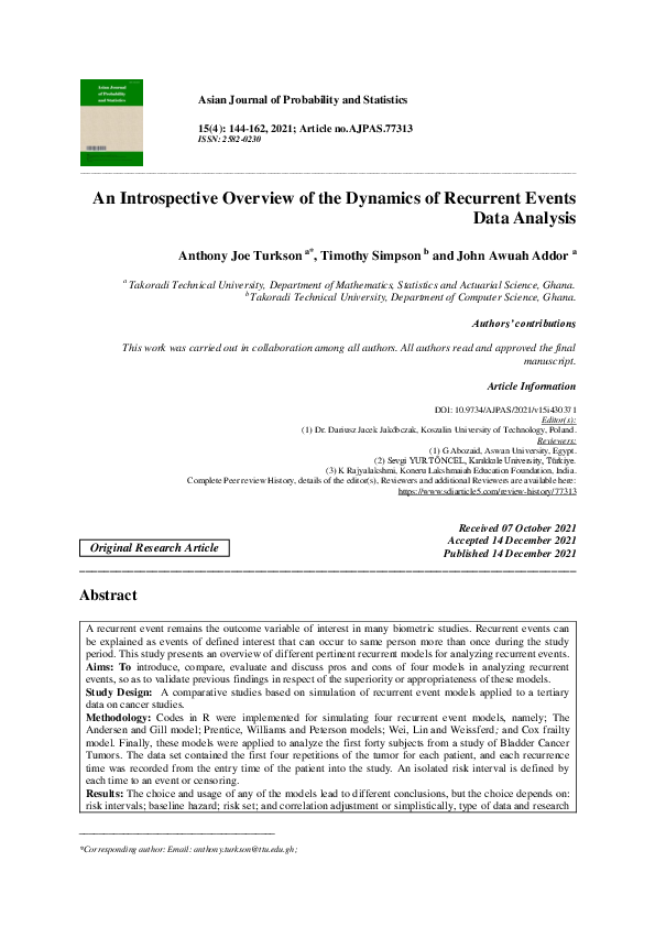 Pdf An Introspective Overview Of The Dynamics Of Recurrent Events