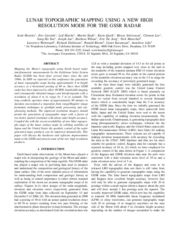(PDF) Lunar topographic mapping using a new high resolution mode for ...