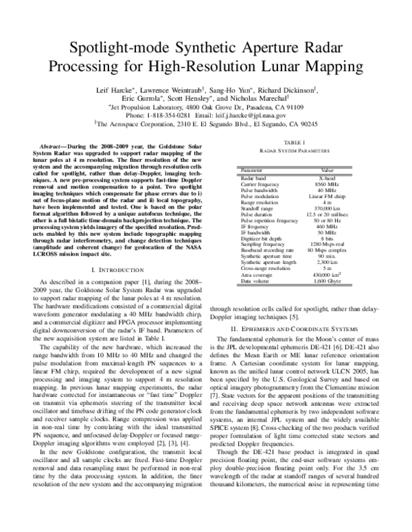 (PDF) Spotlight-mode synthetic aperture radar processing for high ...