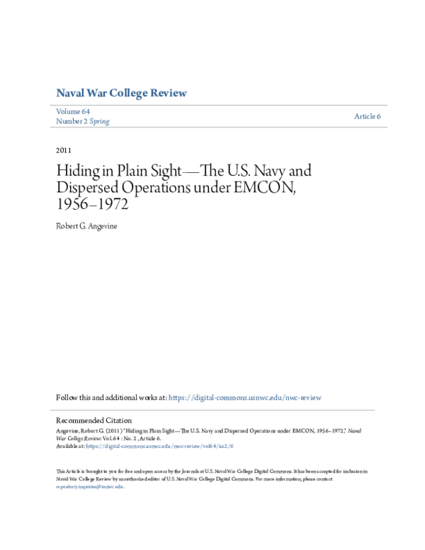 (PDF) HIDING IN PLAIN SIGHT: The U.S. Navy and Dispersed Operations ...