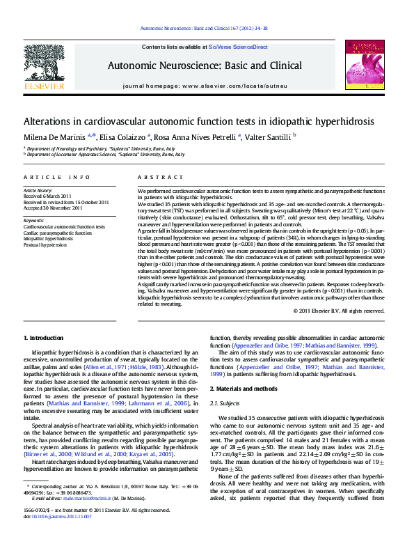 (PDF) Alterations in cardiovascular autonomic function tests in ...