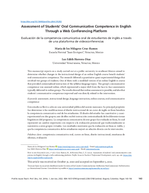 (PDF) Assessment of Students' Oral Communicative Competence in English ...