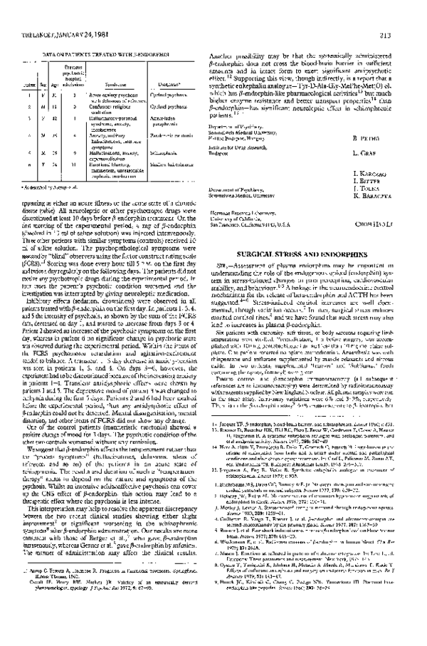 (PDF) Surgical Stress and Endorphins | David Pickar - Academia.edu