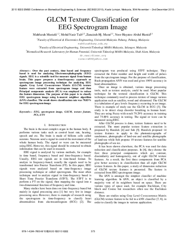 (PDF) GLCM-Based Classification of EEG Spectrograms
