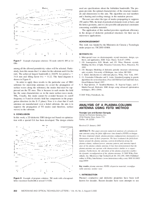 (PDF) Analysis of a plasma-column antenna using FDTD method
