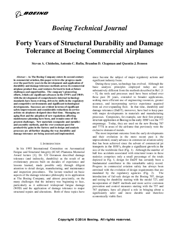 (PDF) Forty Years of Structural Durability and Damage Tolerance at ...