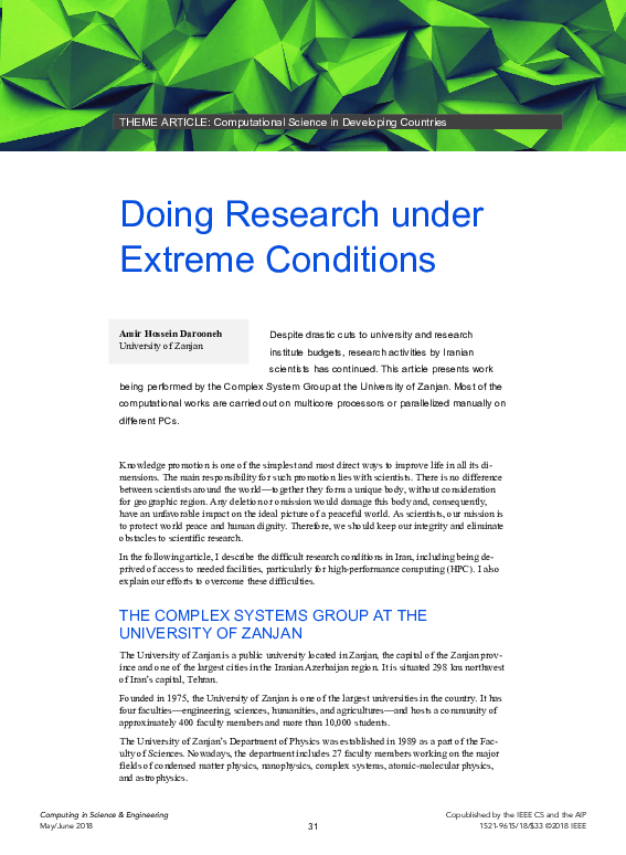 (PDF) Doing Research under Extreme Conditions