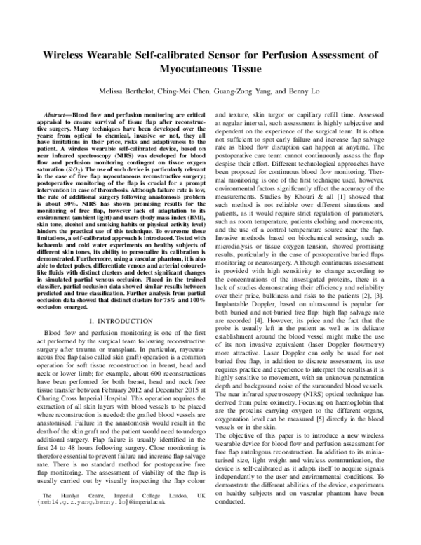 (PDF) Wireless wearable self-calibrated sensor for perfusion assessment ...