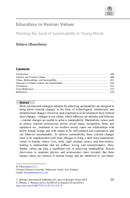 (PDF) Education in Human Values