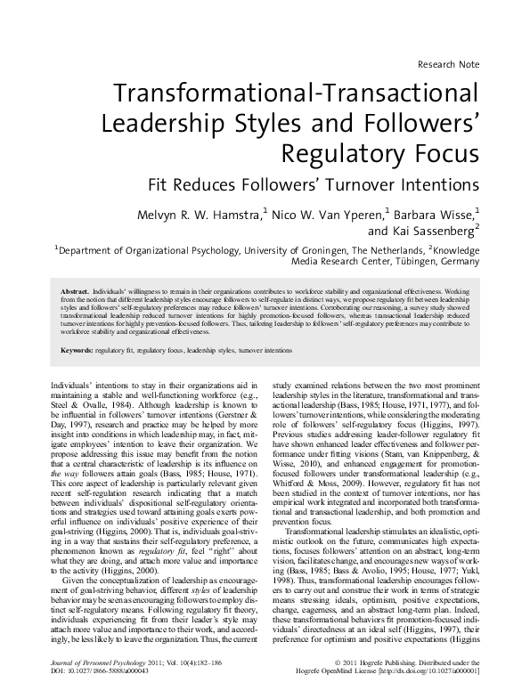 (PDF) Transformational-transactional leadership styles on organizational climate for innovation ...