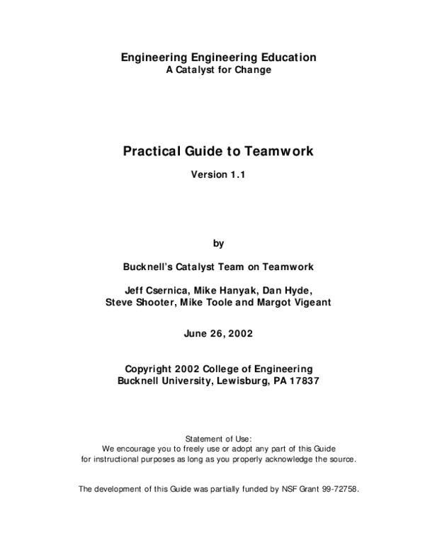 (PDF) Practical Guide to Teamwork