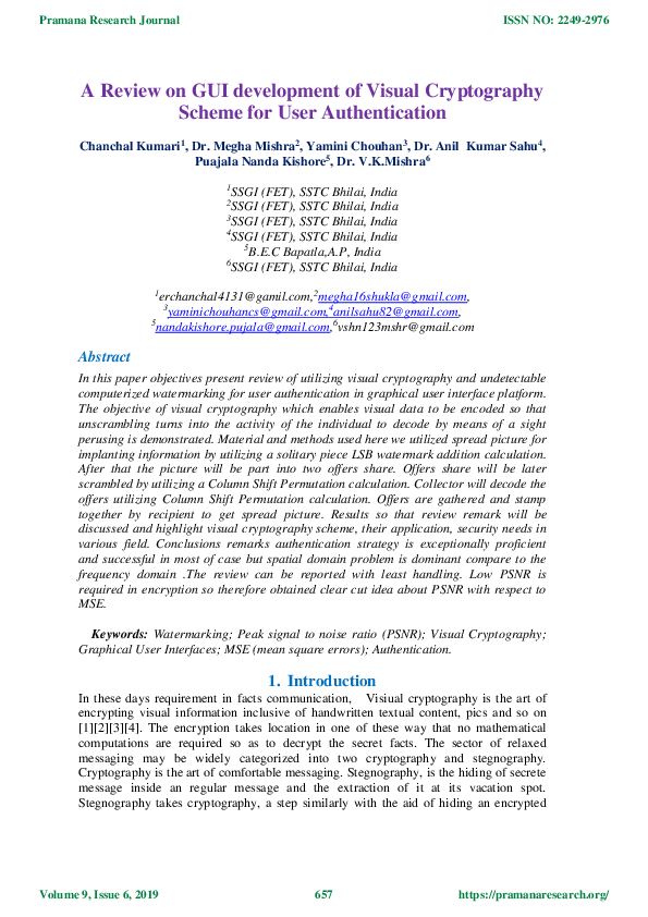 (PDF) A Review on GUI development of Visual Cryptography Scheme for ...