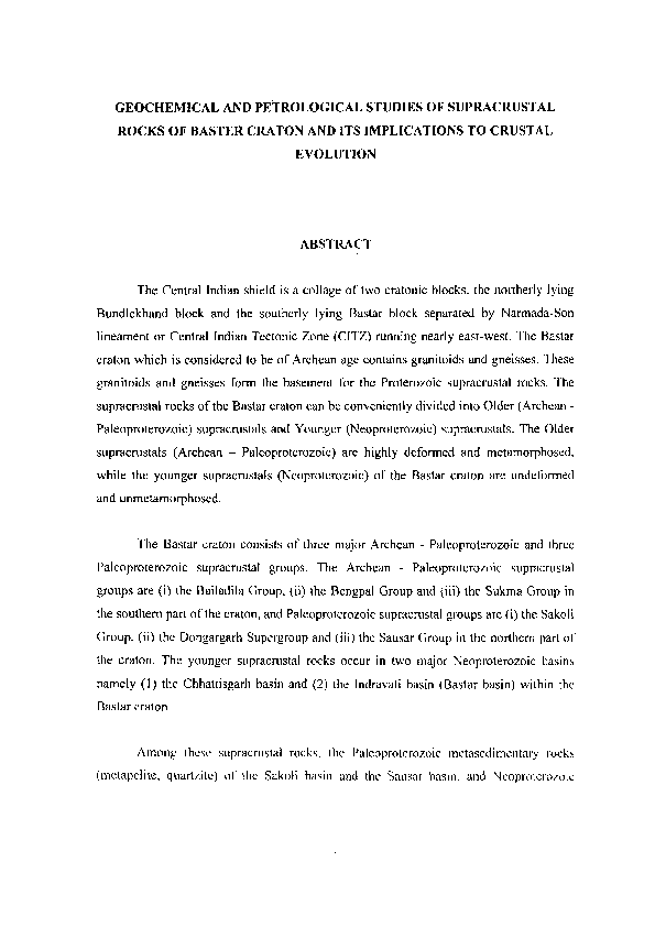 (PDF) Geochemical and petrological studies of supracrustal rocks of ...