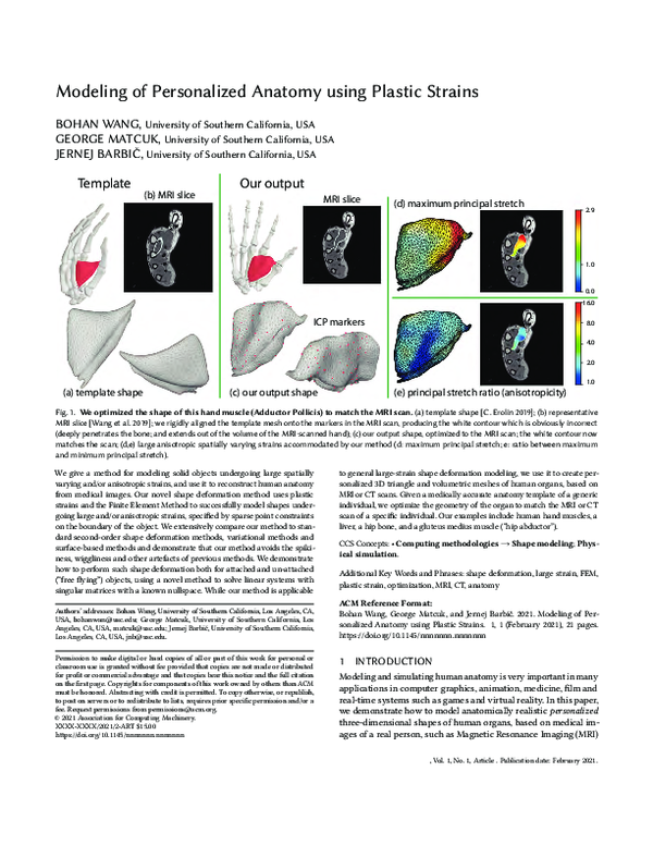 (PDF) Modeling of Personalized Anatomy Using Plastic Strains