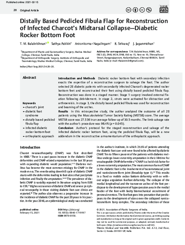 (PDF) Distally Based Pedicled Fibula Flap for Reconstruction of ...