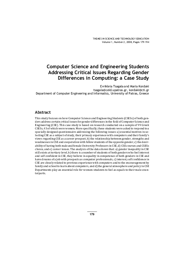 (PDF) Computer Science and Engineering Students Addressing Critical ...