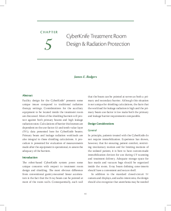 (PDF) Ch 5 - Rogers JE. CyberKnife Treatment Room Design & Radiation ...